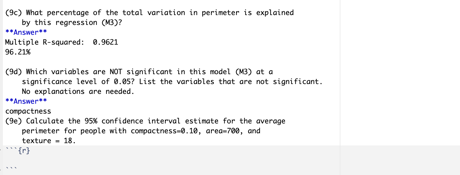 Solved (9c) What percentage of the total variation in | Chegg.com
