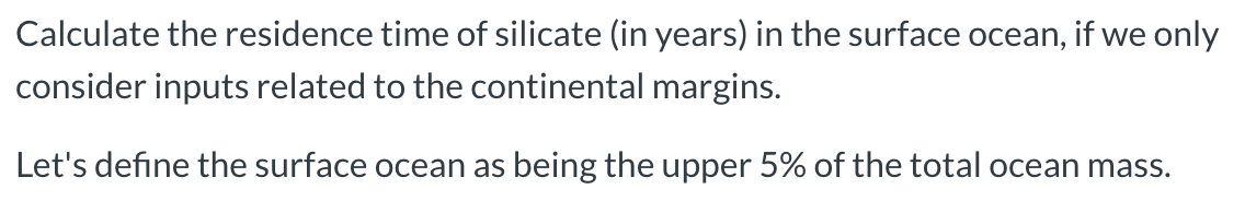 A simple global box model can be constructed for the | Chegg.com