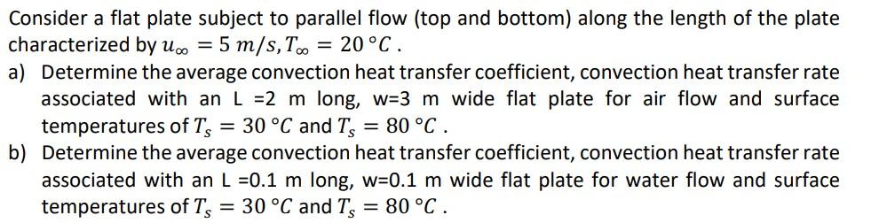 Solved Consider a flat plate subject to parallel flow (top | Chegg.com