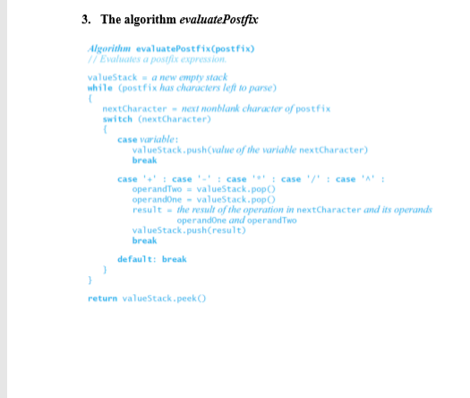 Solved Using The Algorithm Evaluatepostfix Given In Segment
