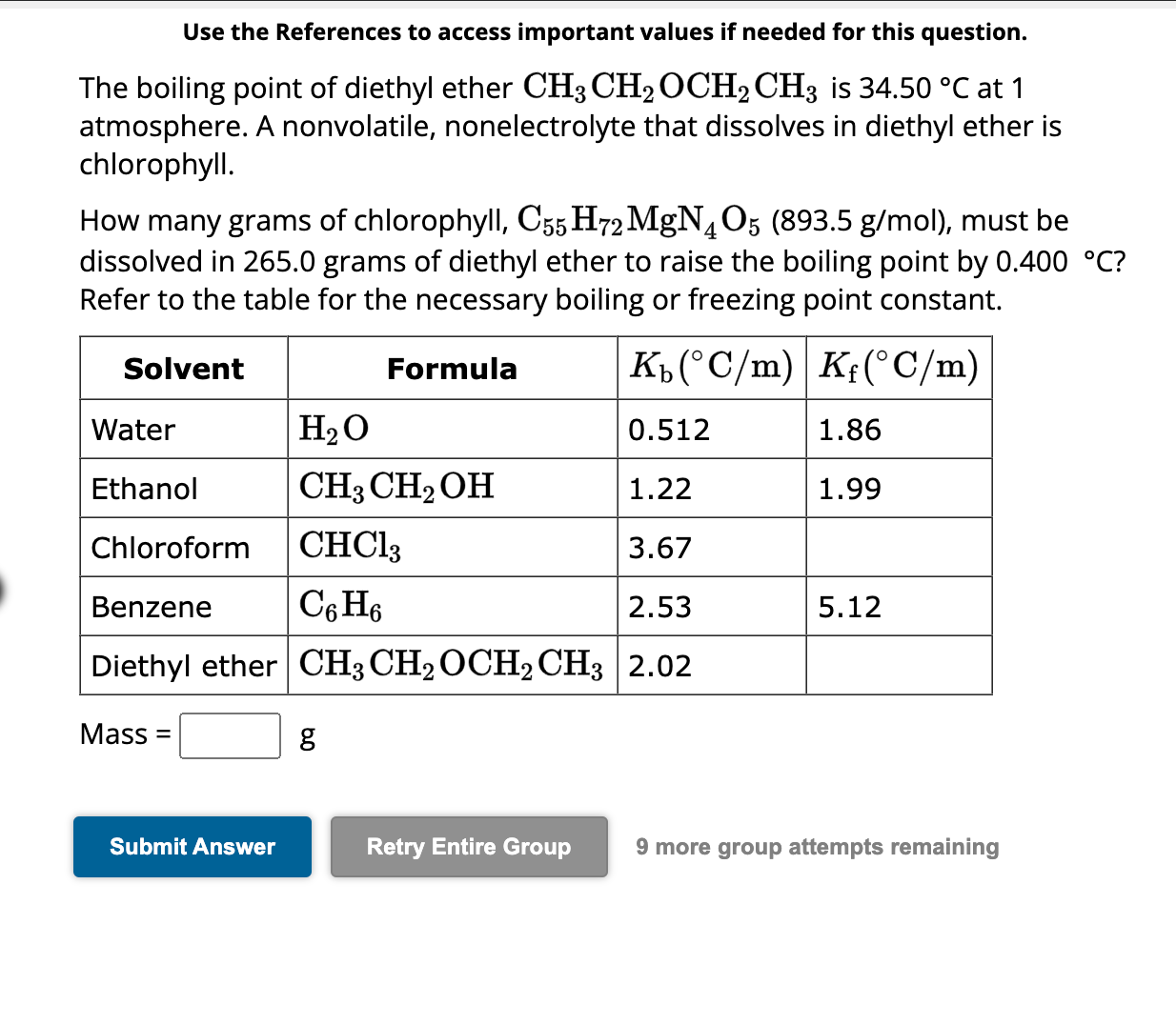 Solved Boiling Point Elevation/Freezing Point Depression | Chegg.com