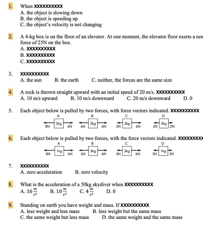 1. When XXXXXXXX A. the object is slowing down B. the | Chegg.com