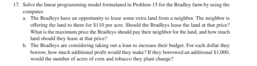 17. Solve the linear programming model formulated in | Chegg.com