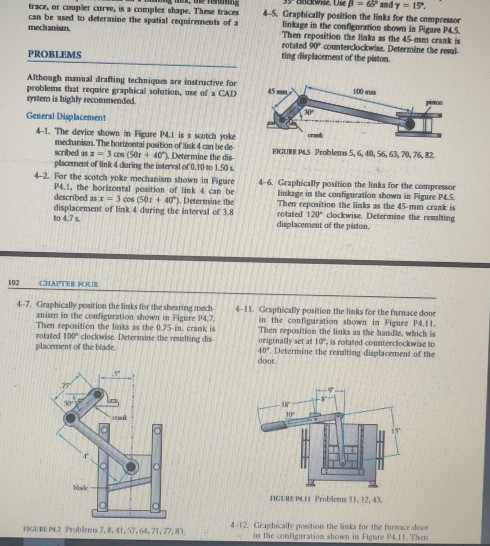 Solved trace, or coupler curve, is a complex shape. These | Chegg.com