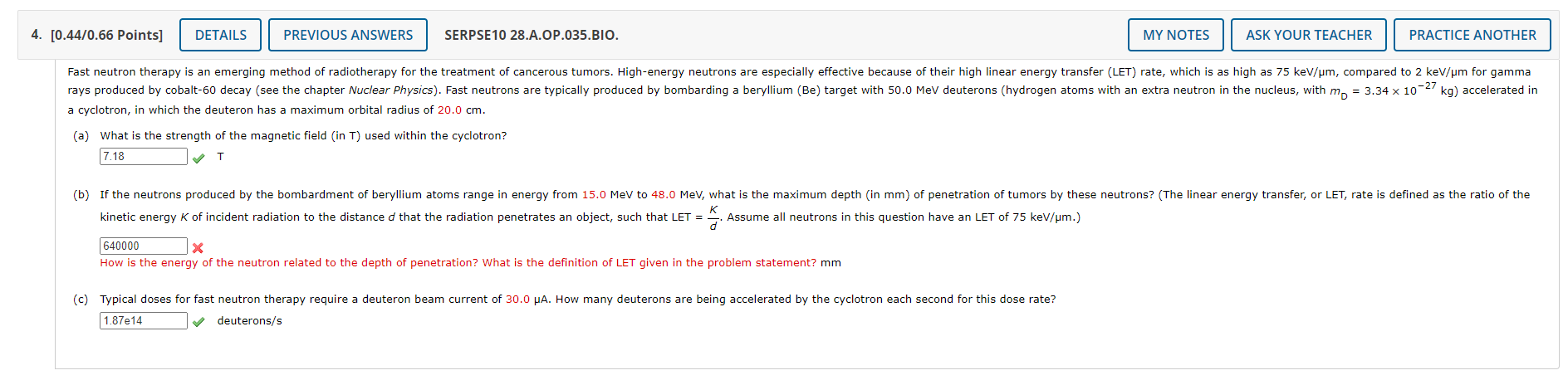 Solved a cyclotron, in which the deuteron has a maximum | Chegg.com