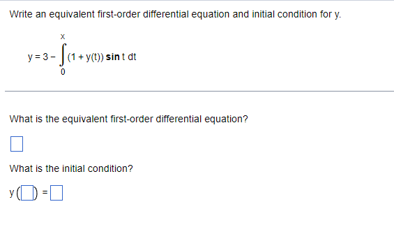 Solved Write an equivalent first-order differential equation | Chegg.com