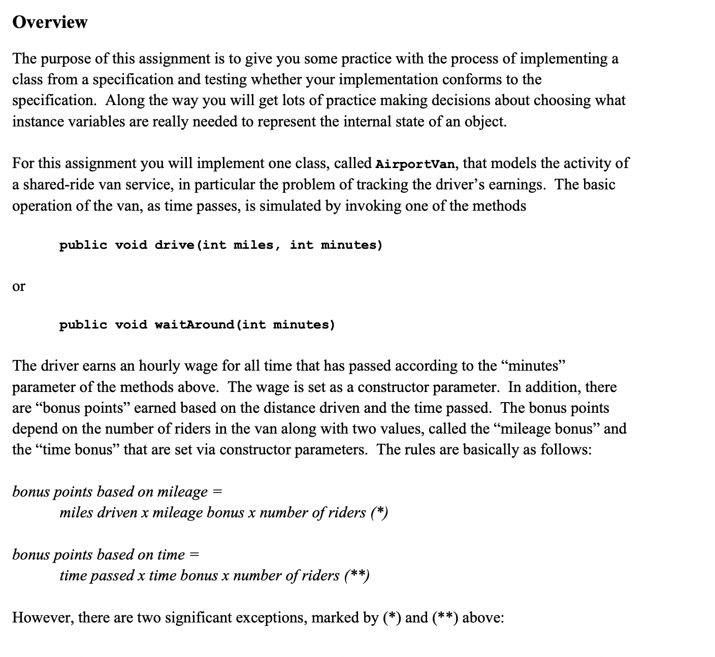 Solved Overview The purpose of this assignment is to give | Chegg.com