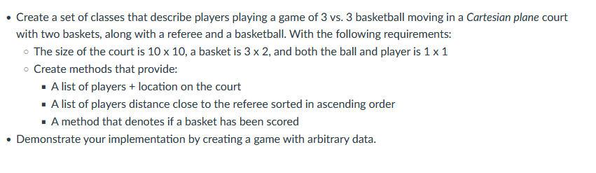 Solved • Create a set of classes that describe players | Chegg.com