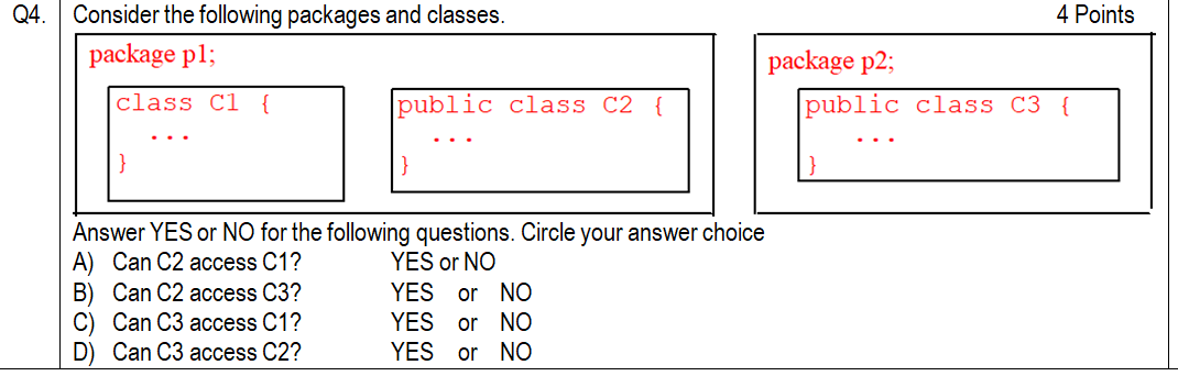 Solved Q4. 4 Points Consider the following packages and | Chegg.com