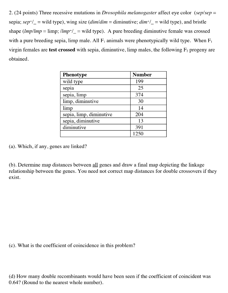 Solved 2. (24 points) Three recessive mutations in | Chegg.com