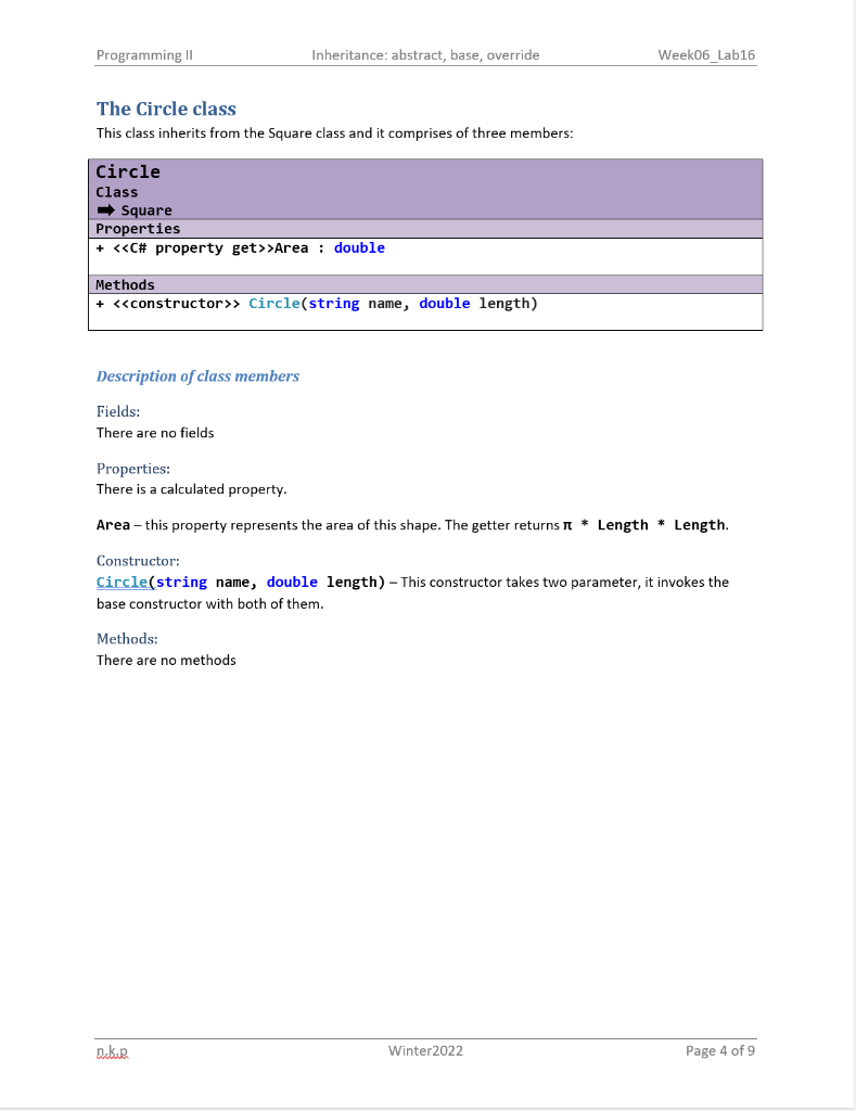 Solved In this exercise you will be using inheritance to | Chegg.com