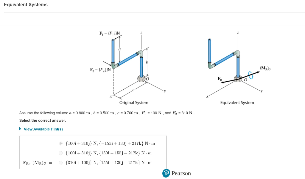 Solved As shown, a pipe section has two forces acting on it. | Chegg.com