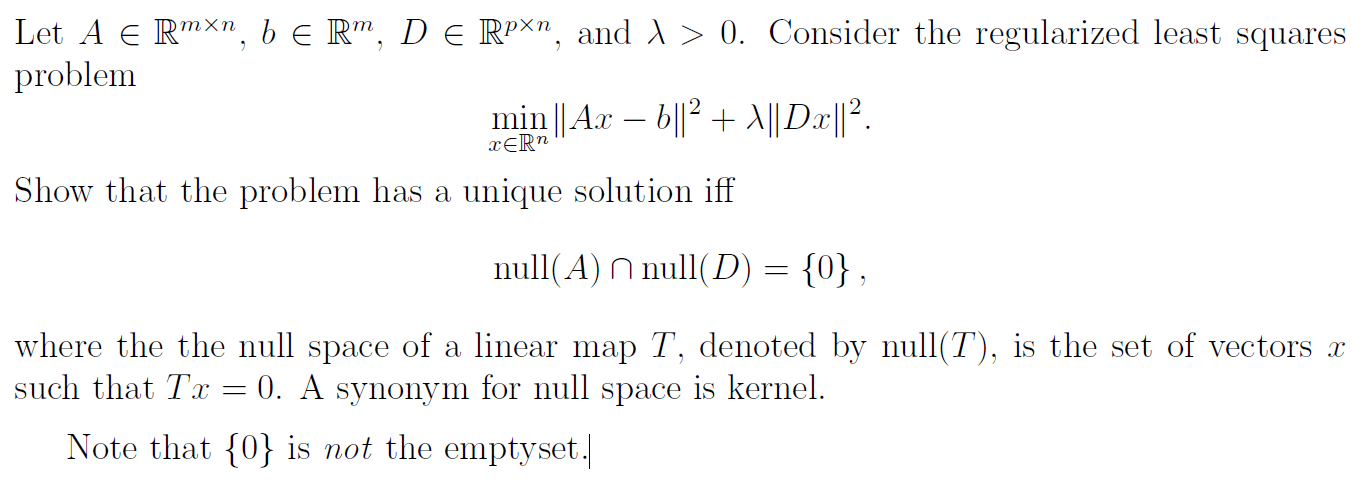 Consider the following regularized least squares | Chegg.com Consider the following regularized least squares | Chegg.com