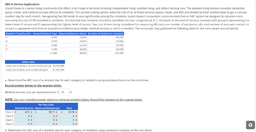 Solved ABC-A Service Application Grand Haven is a senior | Chegg.com