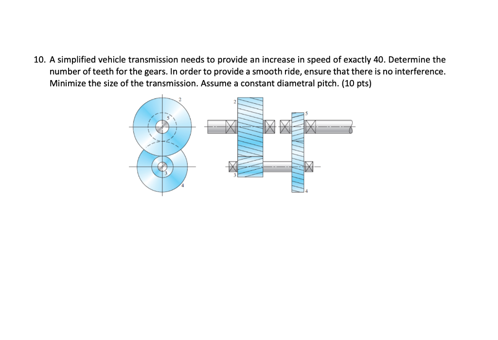 Solved 10. A simplified vehicle transmission needs to | Chegg.com