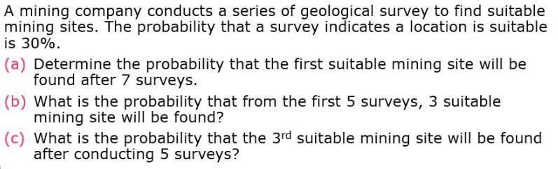 Solved A mining company conducts a series of geological | Chegg.com