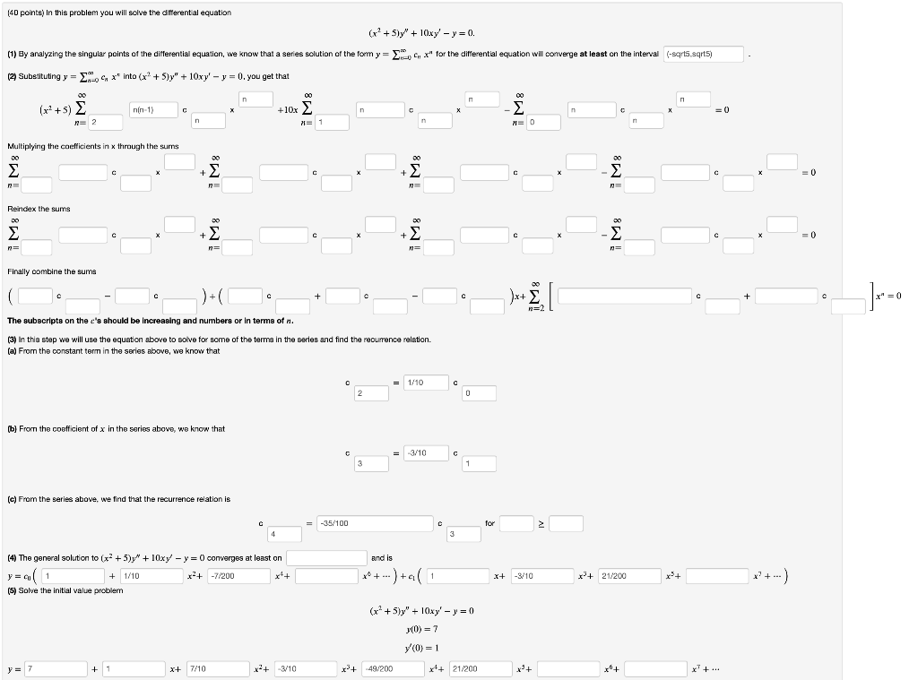 Solved (40 points) In this problem you will solve the | Chegg.com