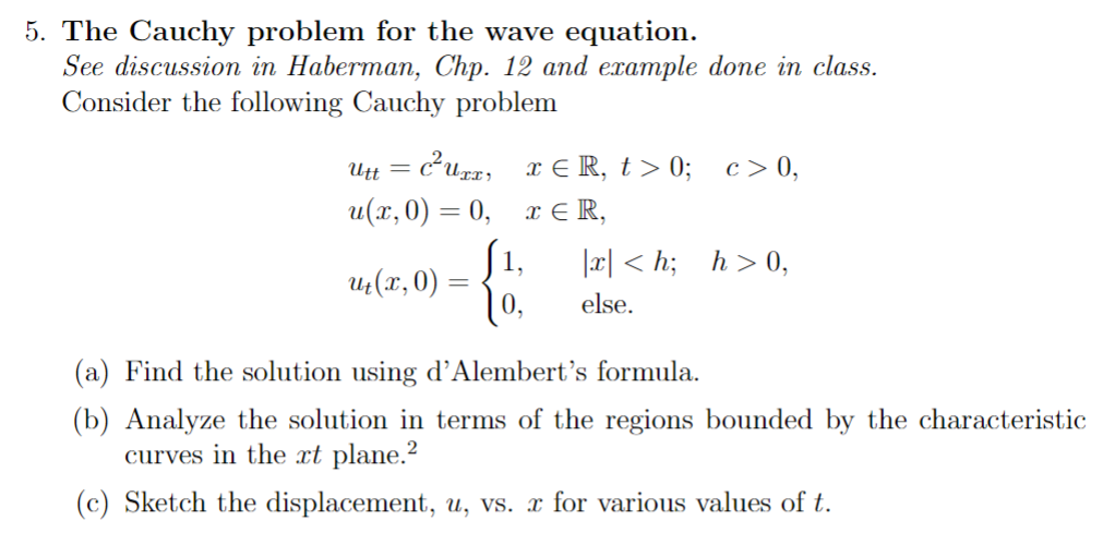 Solved The Cauchy Problem For The Wave Equation See