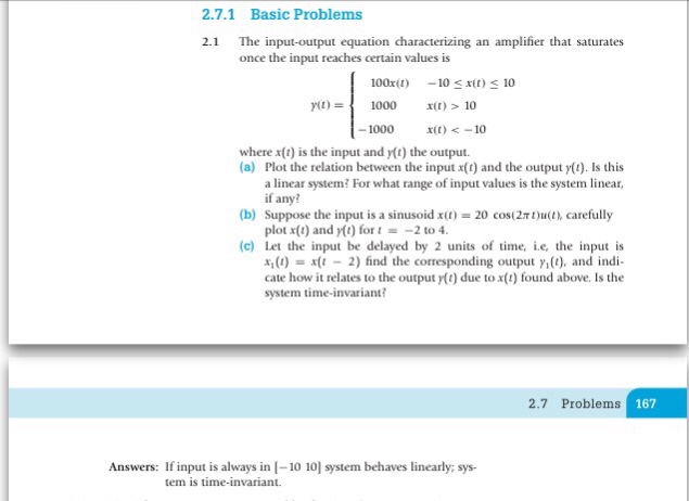 Solved 2.7.1 Basic Problems The input-output equation | Chegg.com