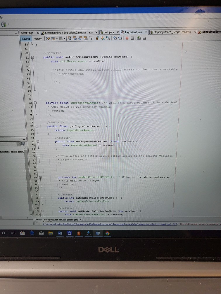 S teppingStone5_RecipeTest.java Start Page x Source | Chegg.com