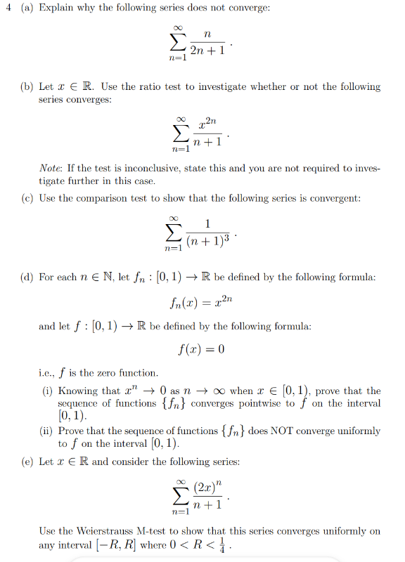 Solved (a) Explain why the following series does not | Chegg.com