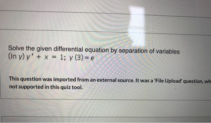 Solved Solve the given differential equation by separation | Chegg.com