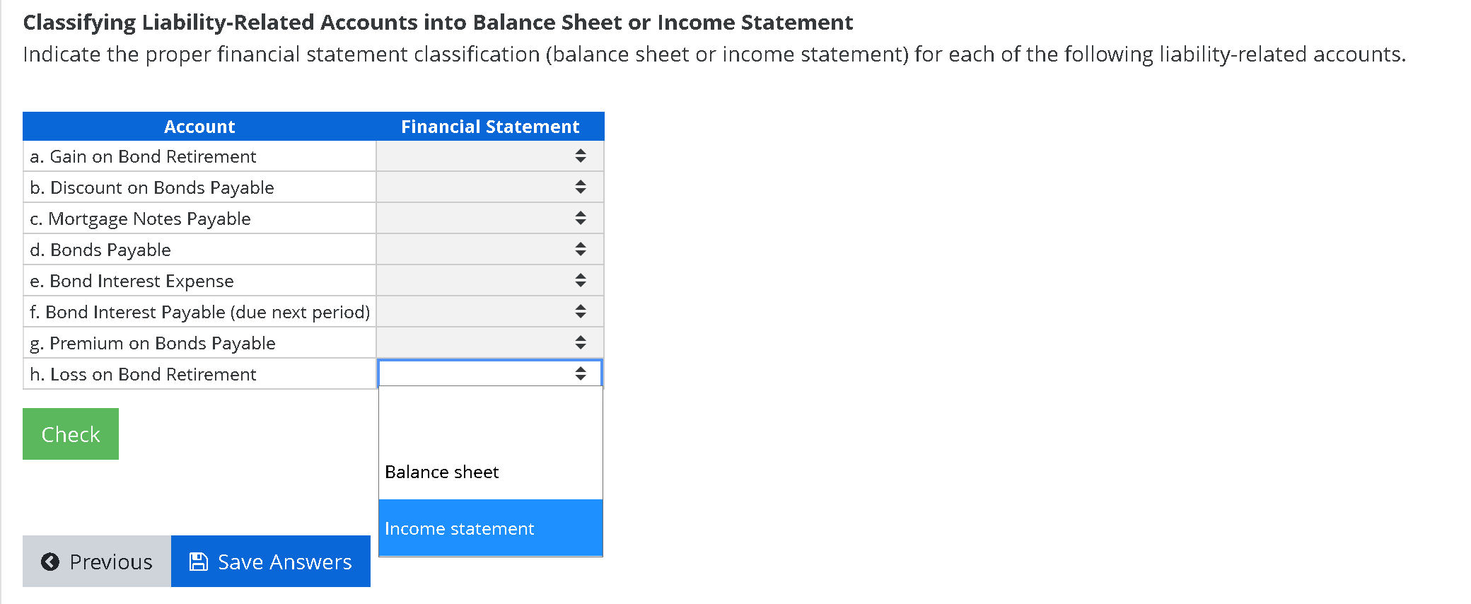 Solved Classifying Liability-Related Accounts into Balance | Chegg.com