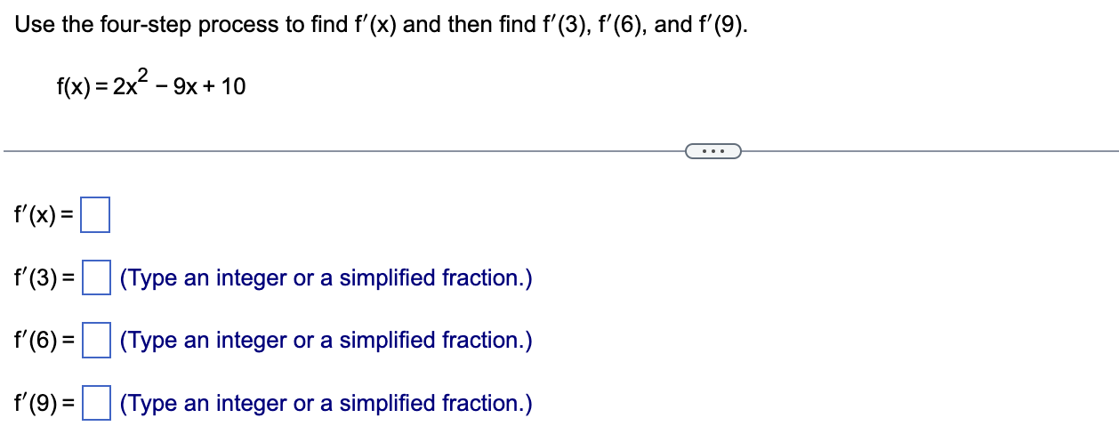 [Solved]: Use the four-step process to find ( f^{ prime}(