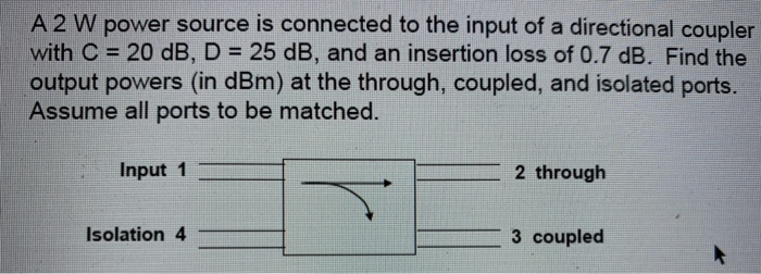 Solved A 2 W power source is connected to the input of a | Chegg.com