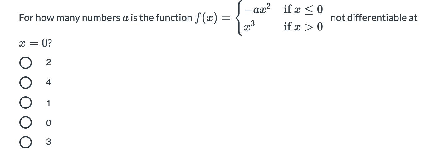 Solved For how many numbers a is the function f(x) - ax2 if | Chegg.com