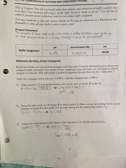 Solved 10:COMPARISON OF BUFFERED AND UNBUFFERED SYSTEMS To | Chegg.com