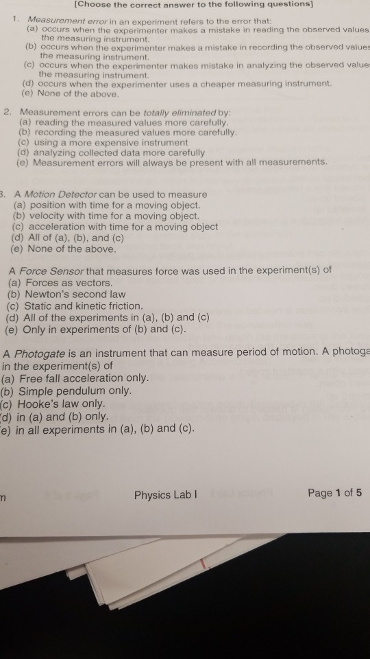 Solved [Choose the correct answer to the following | Chegg.com