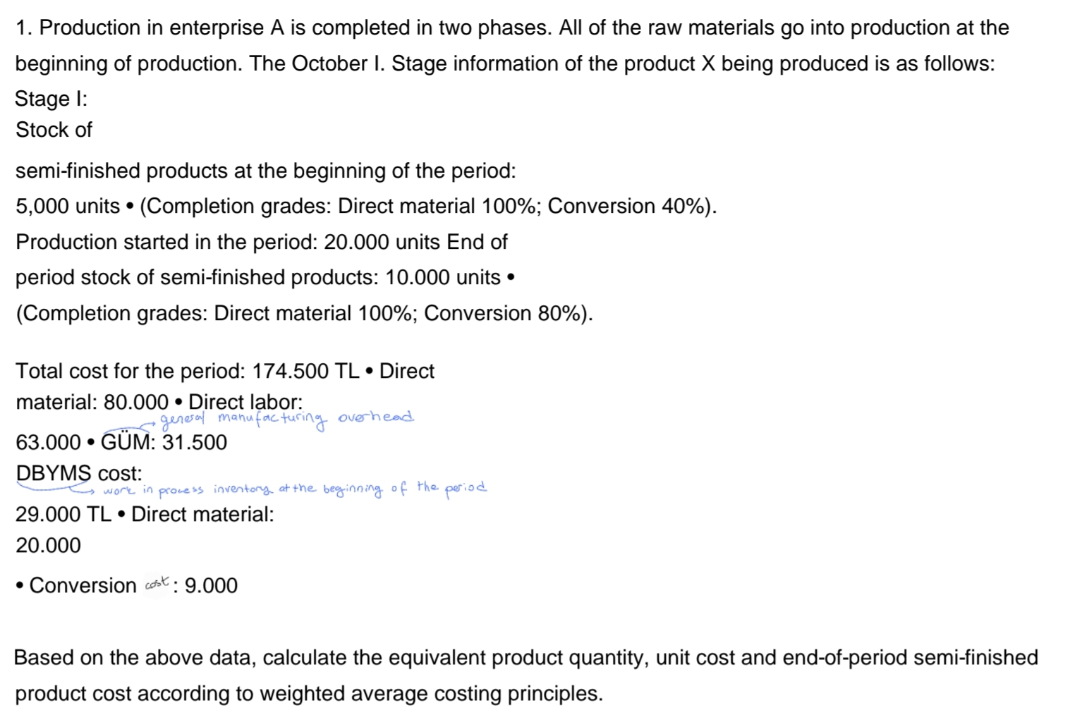Solved 1. Production in enterprise A is completed in two | Chegg.com