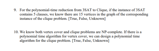 Solved 9 For The Polynomial Time Reduction From 3sat To 