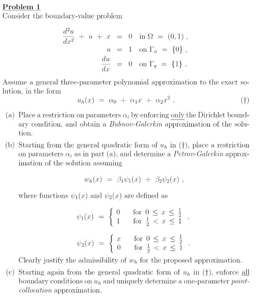 Solved Problem 1 Consider the boundary-value problem | Chegg.com
