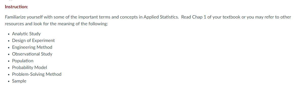Solved Instruction: Familiarize yourself with some of the | Chegg.com