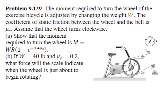 Solved Problem 9.129: The moment required to turn the wheel | Chegg.com