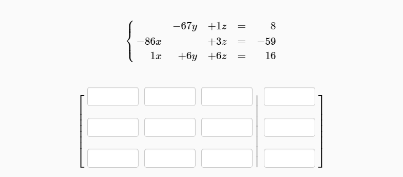 Solved 1. Convert the augmented matrix to the equivalent | Chegg.com