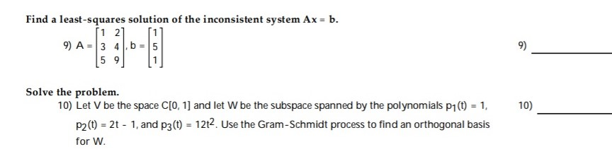 Solved Find a least-squares solution of the inconsistent | Chegg.com