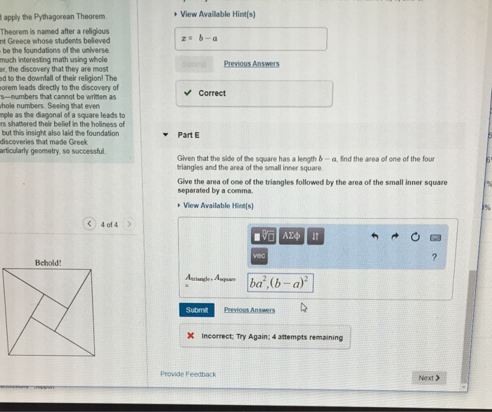 Solved apply the Pythagorean Theorem. View Available Hint(s) | Chegg.com