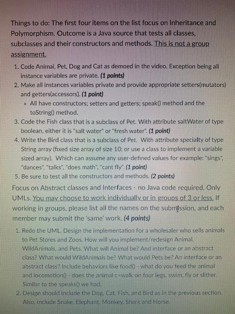 Solved Below are UMLS for Animal, Pet Dog and Cat classes. | Chegg.com