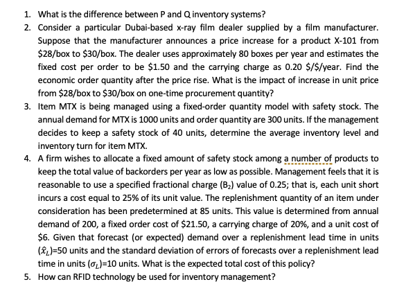 Solved What is the difference between P and Q inventory | Chegg.com