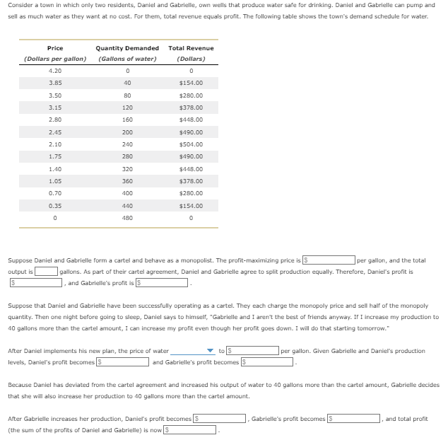 Solved Consider a town in which only two residents, Daniel | Chegg.com
