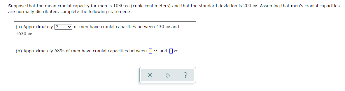 Solved Suppose that the mean cranial capacity for men is | Chegg.com