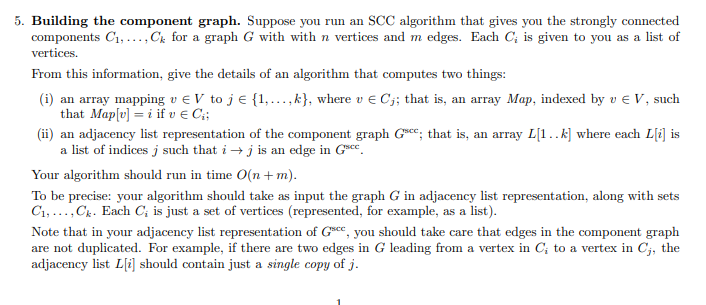 5. Building the component graph. Suppose you run an | Chegg.com