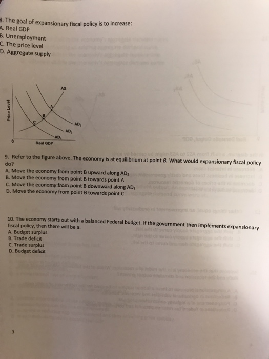 Solved Name: AS2 AS, AS AD Real Domestic Output 1. Refer to | Chegg.com