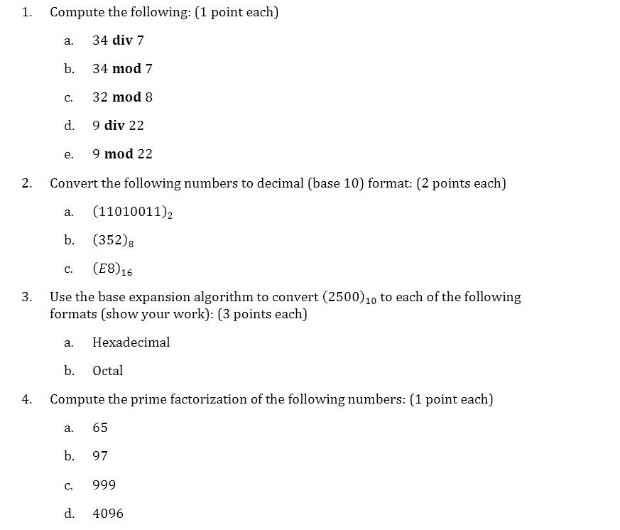 Solved Please post answers and work for the following 8 | Chegg.com