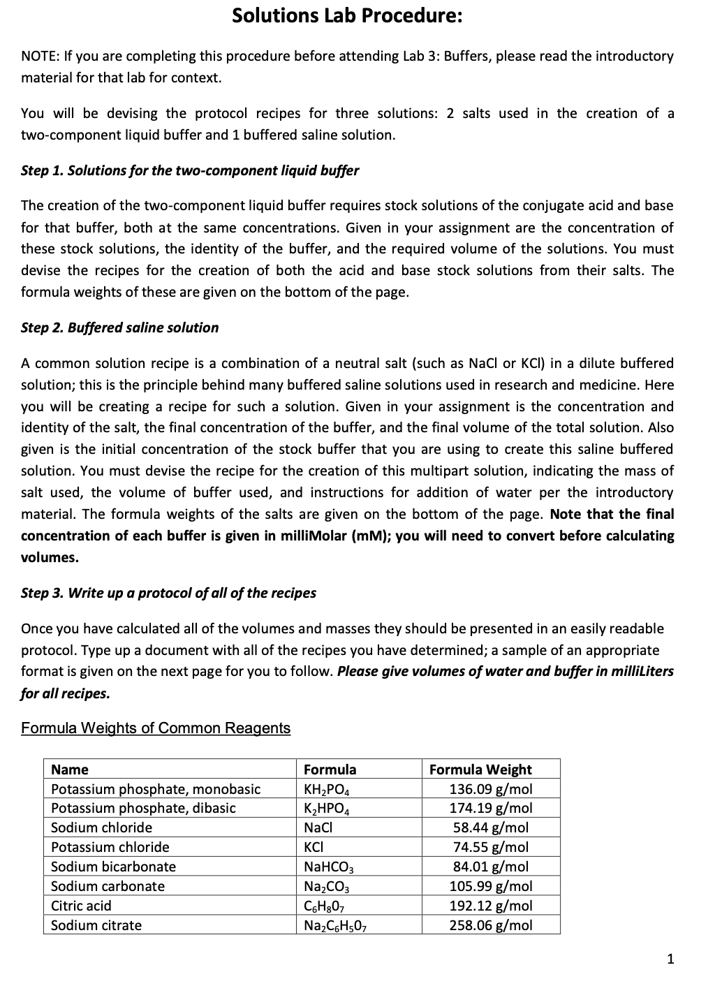 Solutions Lab Procedure: NOTE: If you are completing | Chegg.com