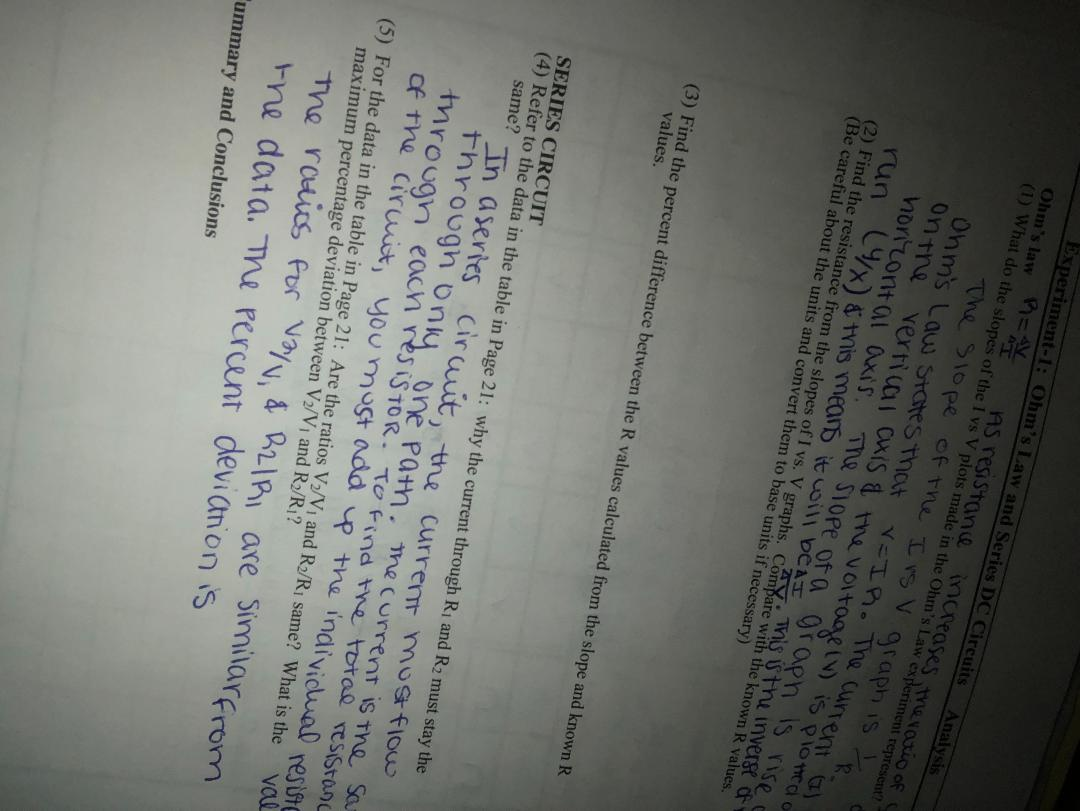 Solved Experiment-1: Ohm's Law and Series DC Circuits Data | Chegg.com