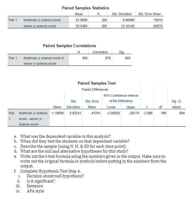Solved Std. Error Mean Paired Samples Statistics Mean N | Chegg.com